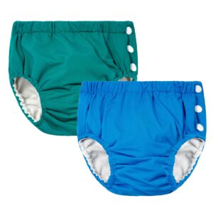 durio reusable swim diapers washable baby swim diaper unisex infant toddler swimming diapers b green & blue 2-3t