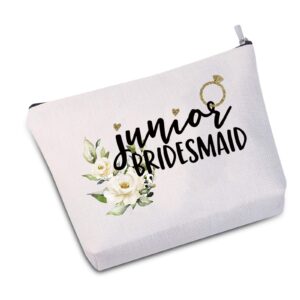 junior bridesmaid gift junior bridesmaid makeup bag cosmetic bag bridal party gifts (junior bridesmaid bag)