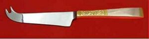 golden scroll by gorham sterling silver cheese knife with pick custom made hhws