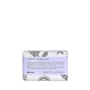 davines love shampoo bar, for frizzy or coarse hair, add softness, shine and silky texture, 100 g.