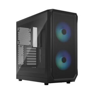 fractal design focus 2 rgb black tg clear tint, mid tower - tempered glass