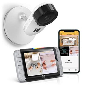 kodak c520 wifi video baby monitor with above-the-crib view, parent unit for constant monitoring and phone app for quick check-ins (renewed)