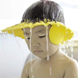 3pcs shower bathing protect soft cap hat for baby wash hair shower cap hat kids with ear protection