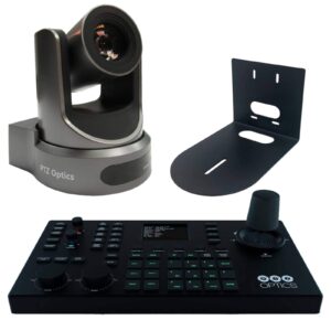 ptzoptics 30x-sdi live streaming broadcast camera, gray+ ptzoptics superjoy ip & serial ptz joystick controller+ wall mount