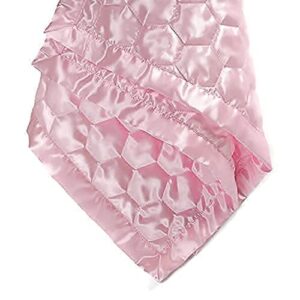 heavens cuddles quilted satin baby blanket 48"x36" (pink)