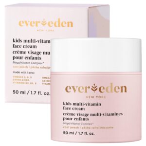 evereden kids face cream: cool peach, 1.7 oz. | kids face lotion | clean and non-toxic kids face moisturizer | multi-vitamin skin care for kids