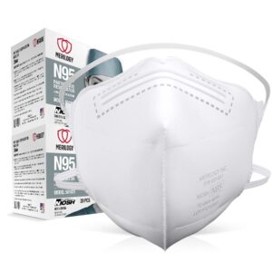 merilogy n95 mask respirator [ made in usa ] niosh certified n95 particulate respirators face mask (pack of 40) (501831 (40pk))