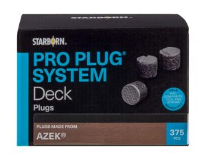 pro plug pvc plugs for azek weathered teak decking, 375 plugs for 100 sq ft