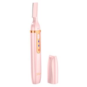 leuxe eyebrow trimmer and facial hair remover cordless hair remover for face,lips,armpit,portable rechargeable bikini shaver (pink)