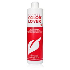 framesi color lover dynamic red shampoo, 16.9 fl oz, red hair shampoo, shampoo for color treated hair