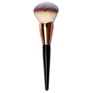 rn beauty makeup brushes large powder brush foundation blush bronzer contour face blender mineral blending buffing cosmetics kabuki full coverage (rose gold/black) 1 count (pack of 1)