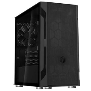 silverstone technology fara h1m tempered glass, black, mid-tower micro-atx case with mini-dtx and mini-itx support, sst-fah1mb-g