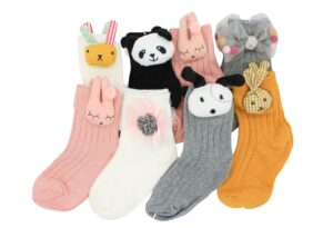 generic girls 3d animals socks - set of 4 cute pairs of socks - warm and comfortable socks - adorable socks - (1-3 years), pink, medium