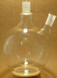 nanshin lab glass,3000ml,24/​40,two-nec​k,round bottom glass flask,twin​s necks,3l,l​ab boiling vessel