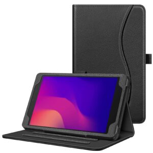 fintie case for alcatel joy tab 2 (9032z) / tcl tab 8 (9038s) tablet - [hands free] multiple angle viewing folio stand cover with pocket (black)