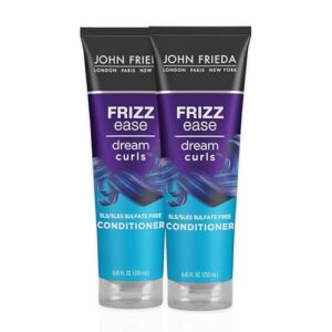 john frieda anti frizz, frizz ease dream curls curly hair conditioner, sls/sles sulfate-free, for natural curly hair, 8.45 fl oz, 2 pack