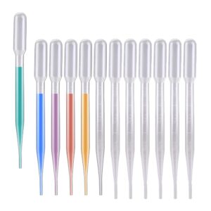 labasics pipette droppers 3 ml, graduated plastic transfer pipettes for essential oils, clear and disposable, pack of 100 (3 ml, 100 packs)