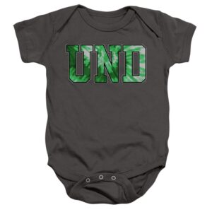 university of north dakota official tie-dye unisex infant snap suit for baby,charcoal, 12 months