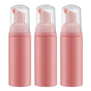 tekson foam pump bottle (pink), empty travel size foam dispenser pump for soap shampoo, lash cleanser(60ml, 3pcs)