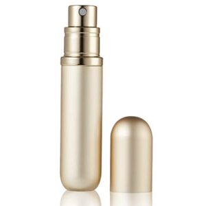 brarios refillable portable mini perfume atomizer for travel, 5ml luxury empty leakproof pump perfume spray bottle atomizer for man and woman (y-champaign gold)