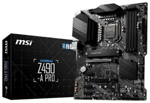 msi z490-a pro proseries atx motherboard (10th gen intel core, lga 1200 socket, ddr4, dual m.2 slots, usb 3.2 gen 2, 2.5g lan, dp/hdmi) (renewed)