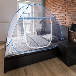 tatuo mosquito net for bed portable folding net bed with bottom pop up mosquito net tent for indoor and outdoor use mosquito netting for adults trip camping travel home(78.7 x 70.8 x 59 inch)