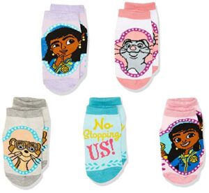 disney girls' mira royal detective 5 pack shorty, assorted sherbert, fits sock size 5-6.5 fits shoe size 4-7.5