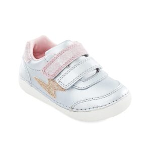 stride rite baby soft motion kennedy sneaker, silver multi, 3.5 us unisex infant