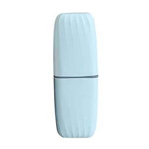 toothbrush travel case multifunction toothbrush holder and cup easy carrying for trip, camping or daily use (light blue)