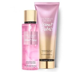 victoria's secret velvet petals fragrance mist and body lotion gift set (velvet petals)