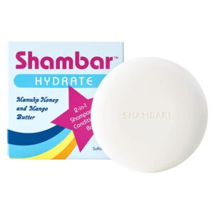 shambar hydrate all natural shampoo and conditioner bar | solid hair wash with manuka honey & mango | sulfate free color safe shampoo bar for all hair types (100g)