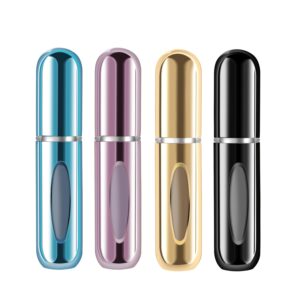 yamadura mini refillable perfume portable atomizer bottle refillable perfume spray, refill pump case for traveling and outgoing (5ml, 4 pack) 4