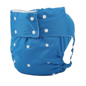 adult cloth diaper cover nappy reusable washable adjustable for disability incontinence person (blue)