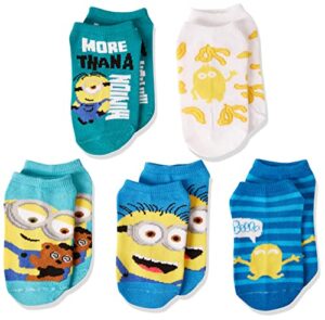 despicable me girls minions 5 pack no show socks