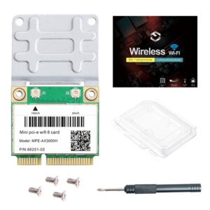 mpe-ax3000h wifi 6 wireless card dual band 802.11ax half mini pci-e wifi card pci express network adapter bt5.2 2.4ghz 574mbps 5ghz 2.4gbps(160mhz) for windows 10/11 64 bit better 7260hmw wifi card