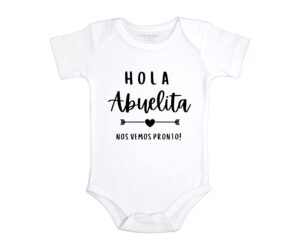 "hola abuelita nos vemos pronto" pregnancy announcement outfit – gift for expecting grandparents