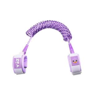 anti lost wrist link safety wrist link for toddlers, reflective child walking harness rope leash for babies & kids (purple)