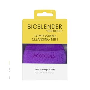 ecotools facial cleansing bioblender, eco friendly compostable face sponge, for facial cleansers & scrubs, deep cleansing & exfoliating, safe for sensitive skin, cruelty free & vegan, 2 count