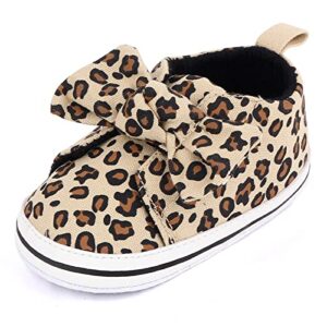 ytwm baby girls shoes leopard walking shoe for 0-18 months, easy wear non slip lightweight baby indoor outdoor sneakers