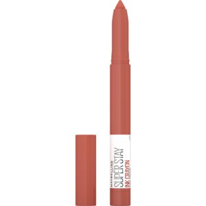 maybelline super stay ink crayon matte longwear lipstick makeup, 160 stop at nothing, 0.04 oz