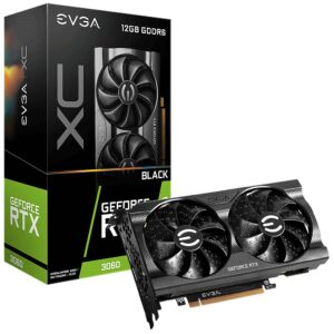 evga geforce rtx 3060 xc black gaming, 12g-p5-3655-kr, 12gb gddr6, dual-fan