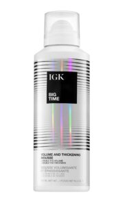 igk big time volume hair mousse | volume + thickening + lightweight formula | 6.2 oz