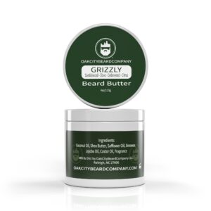 oak city beard company - grizzly - 4 ounce - beard butter - beard conditioner - sandalwood - clove - cedarwood - citrus