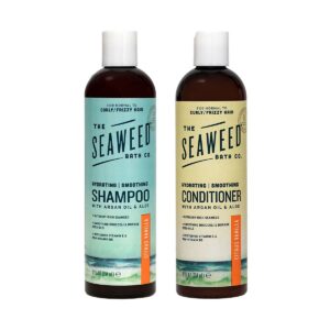 the seaweed bath co. smoothing shampoo and conditioner, citrus vanilla, natural organic bladderwrack seaweed, vegan and paraben free, 12oz