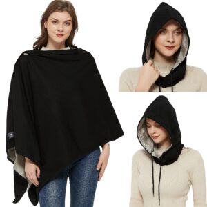 radia smart emf poncho and hood bundle, 5g anti-radiation, rf shielding, black