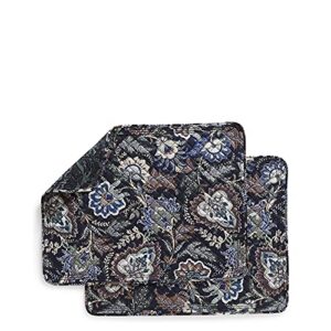 vera bradley women's cotton reversible placemats set of 2, java navy camo - recycled cotton, one size