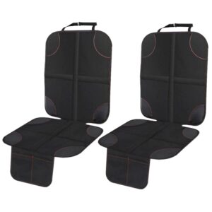 car seat protector for child car seat 2 pack waterproof 600d fabric child baby non slip seat back protector with storage pockets car seat cover mat protector for fabric and leather seats