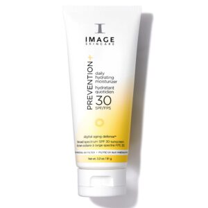 image skincare, prevention+ daily hydrating moisturizer spf 30, zinc oxide face sunscreen lotion with sheer finish, amazon exclusive, 3.2 oz