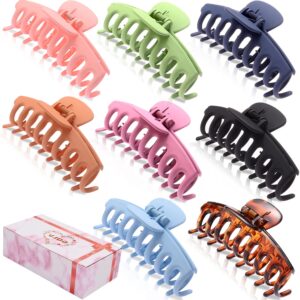 gqlv hair claw clips for women, 8 pcs large clips, nonslip jaw for thick/thin hair, butterfly clips, hair barrettes, fashion accessories for girls