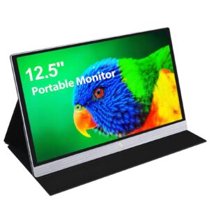 nexigo 12.5 inch portable monitor, full hd 1080p ips computer display, stereo speakers, usb type-c hdmi port for pc/ps4/xbox/switch, included smart cover, silver (renewed)